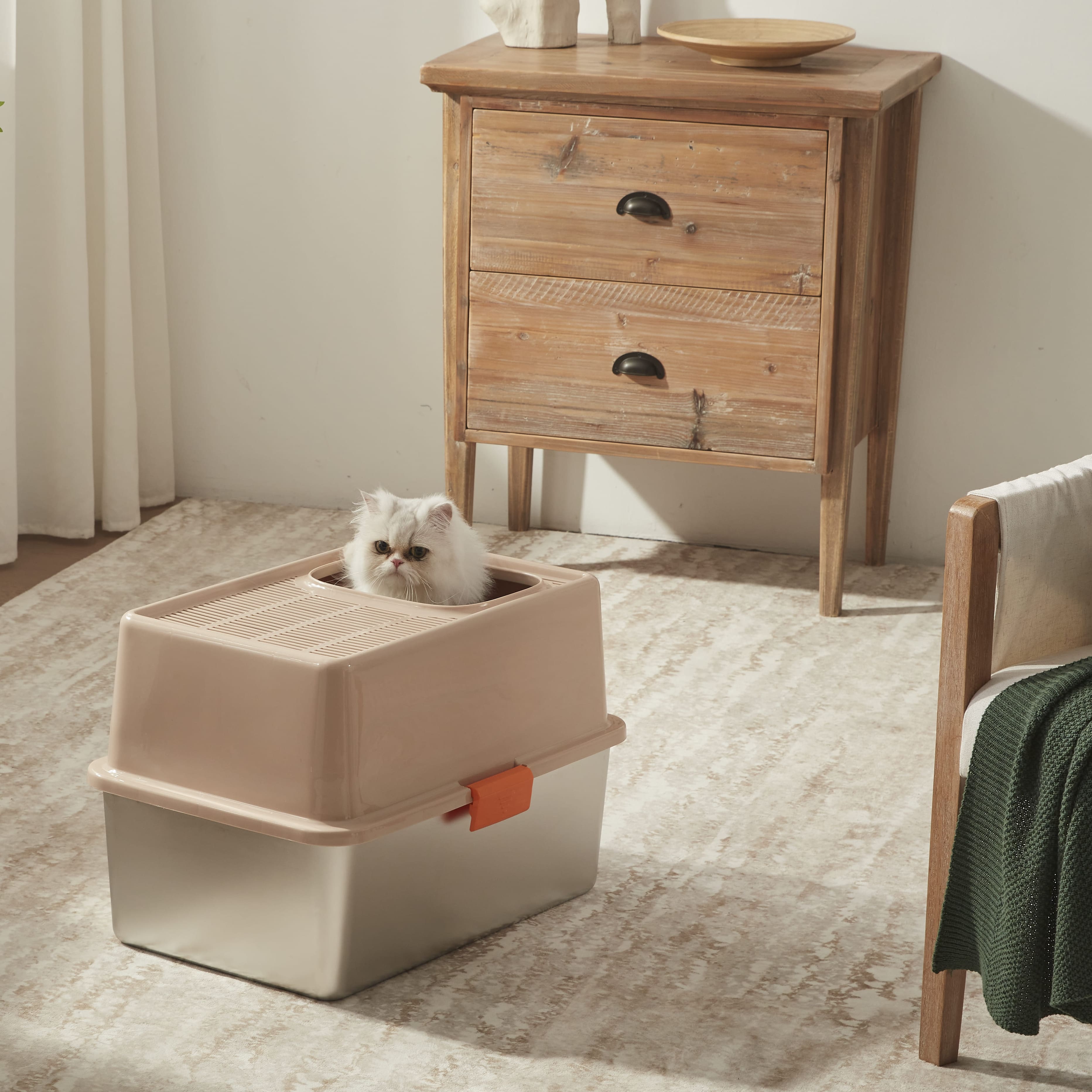 High-Side Stainless Steel Litter Box for Cats - Durable and Hygienic – meexpaws