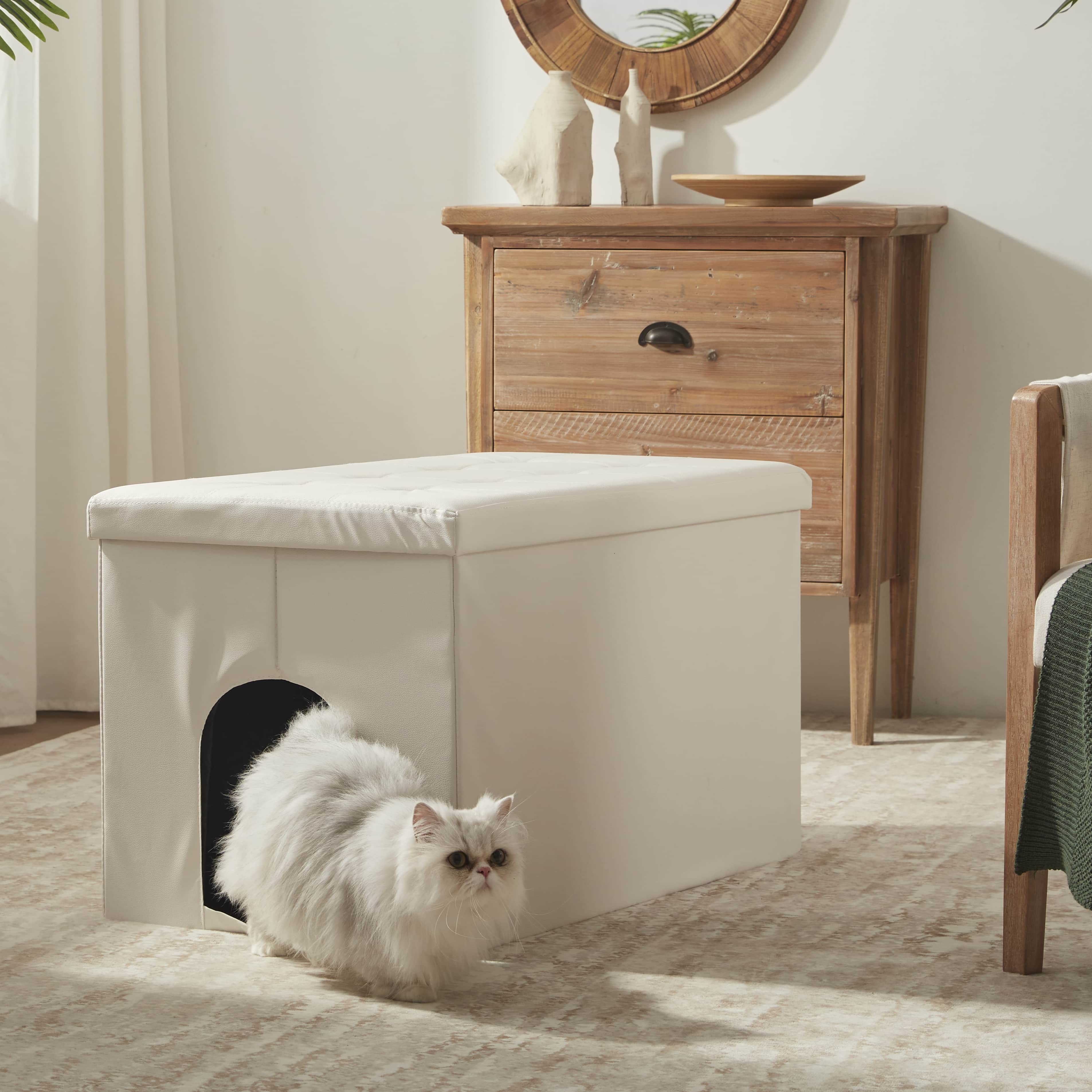 MEEXPAWS Hidden Cat Litter Box Enclosure Furniture - Stylish ...