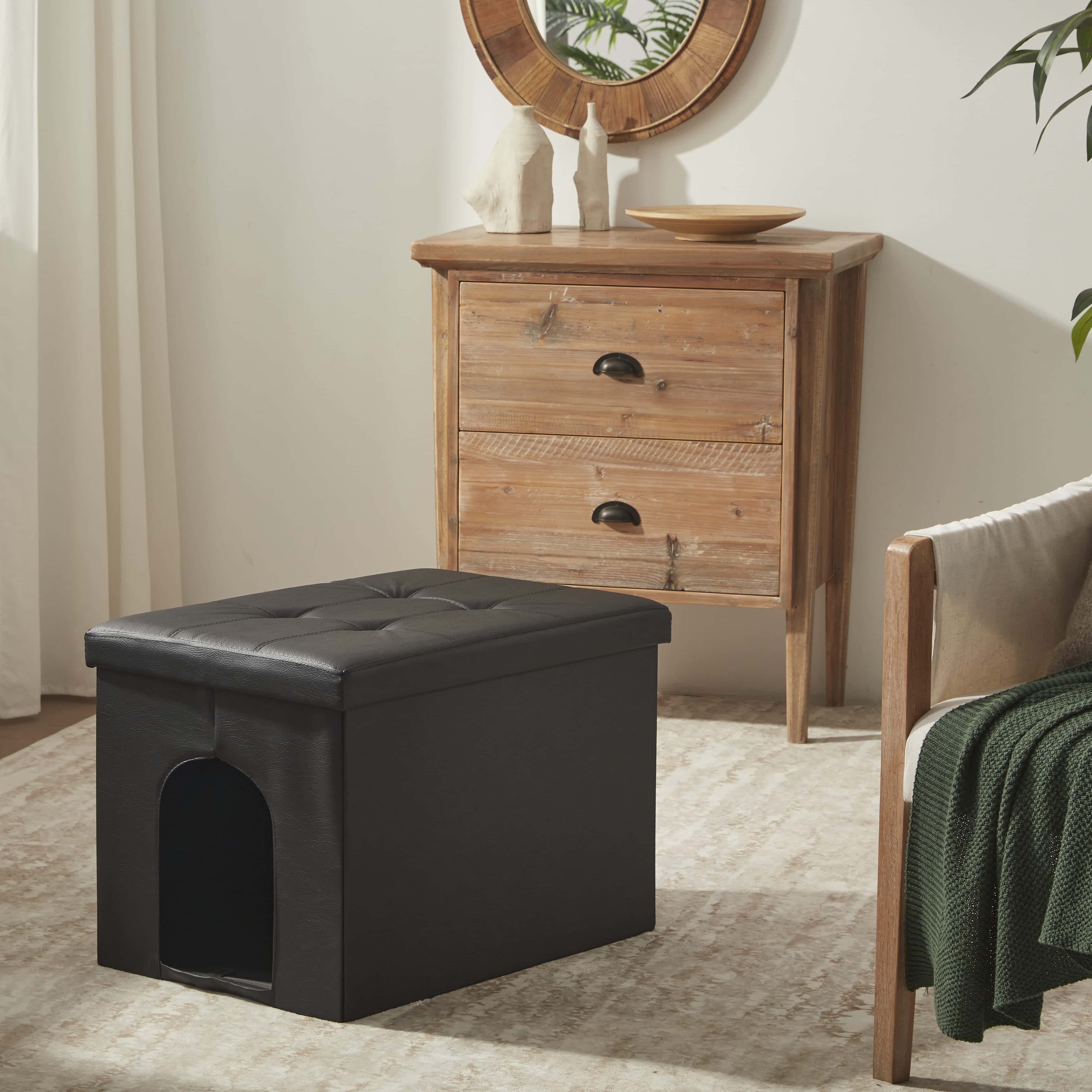 MEEXPAWS Hidden Cat Litter Box Enclosure Furniture - Stylish ...