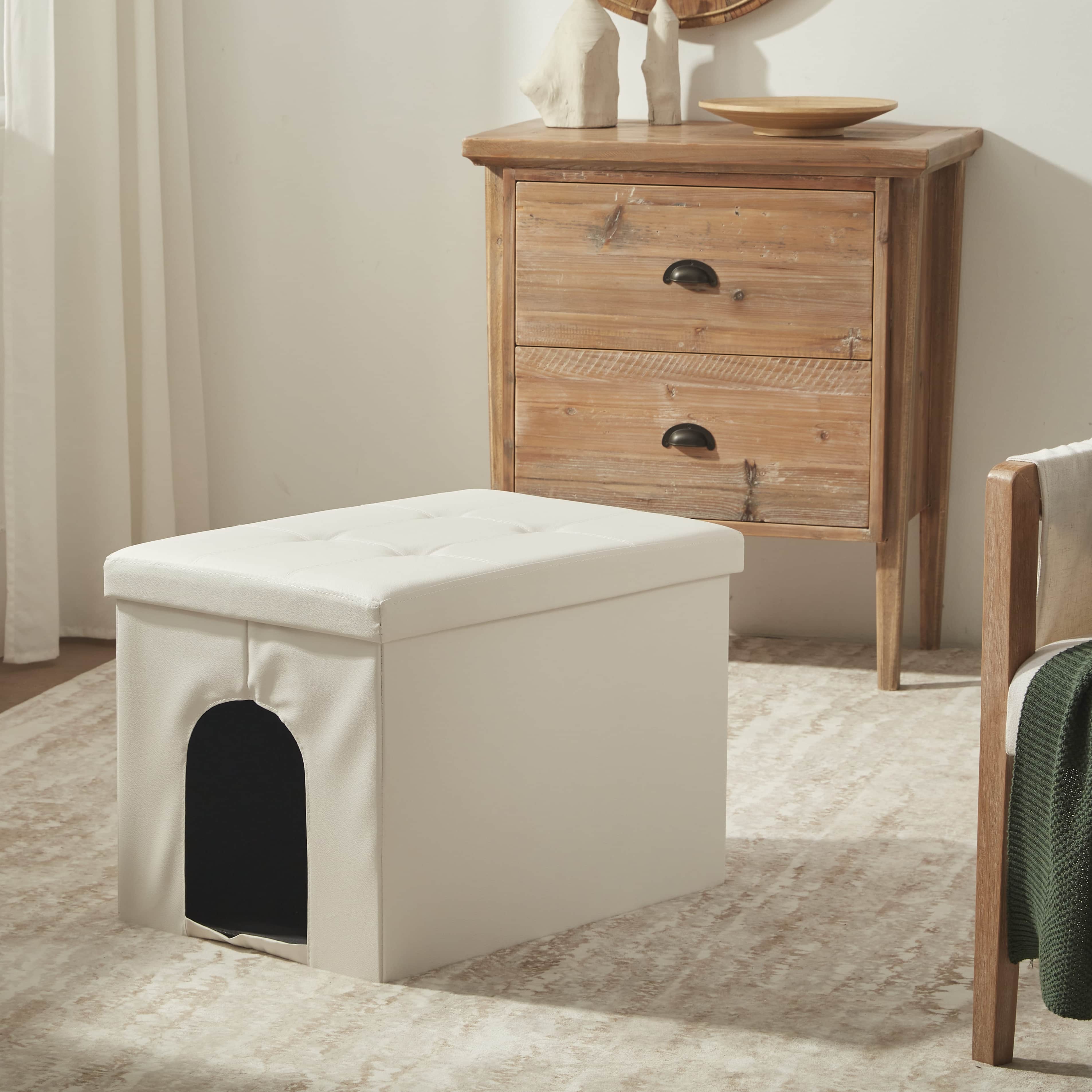 MEEXPAWS Hidden Cat Litter Box Enclosure Furniture - Stylish ...